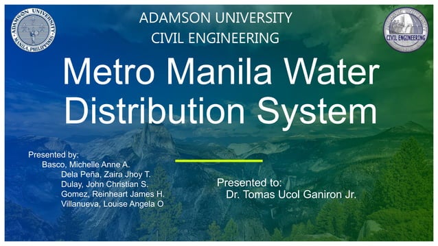Metro Manila Water Distribution System | PPTX