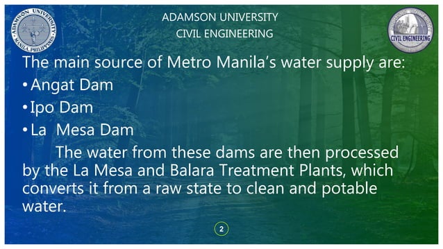 Metro Manila Water Distribution System | PPTX