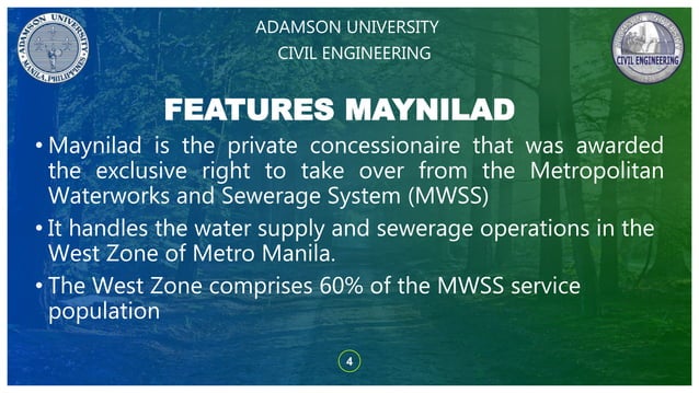Metro Manila Water Distribution System | PPTX