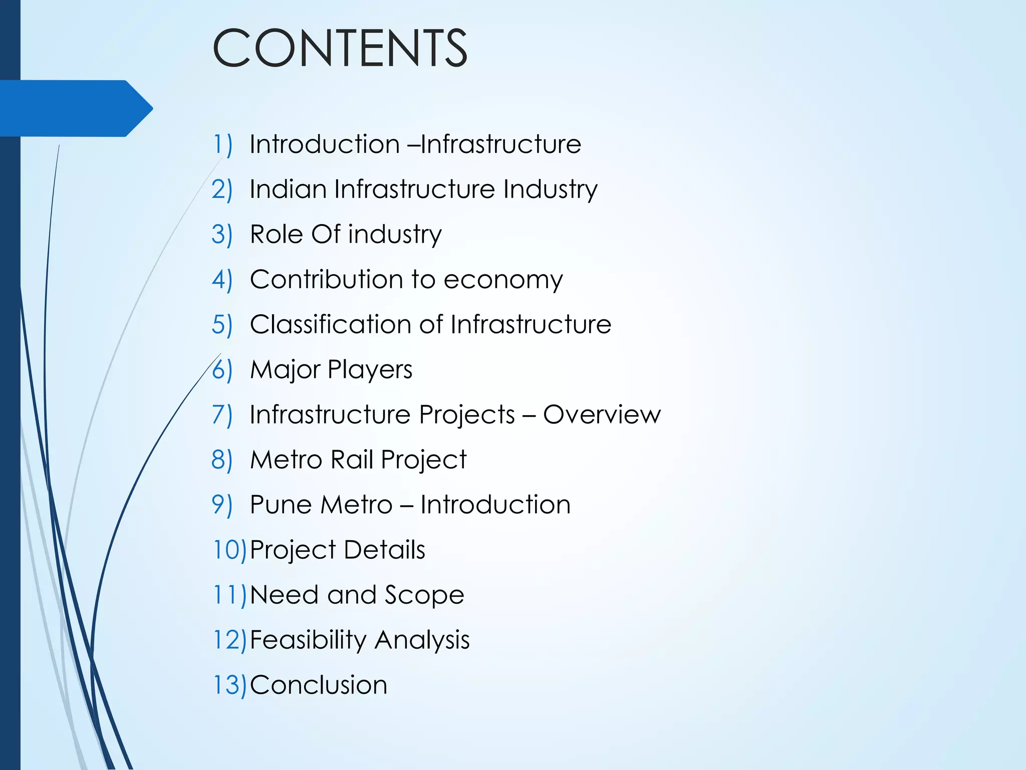 indian infrastructure and pune metro project (feasibility analysis) | PPTX