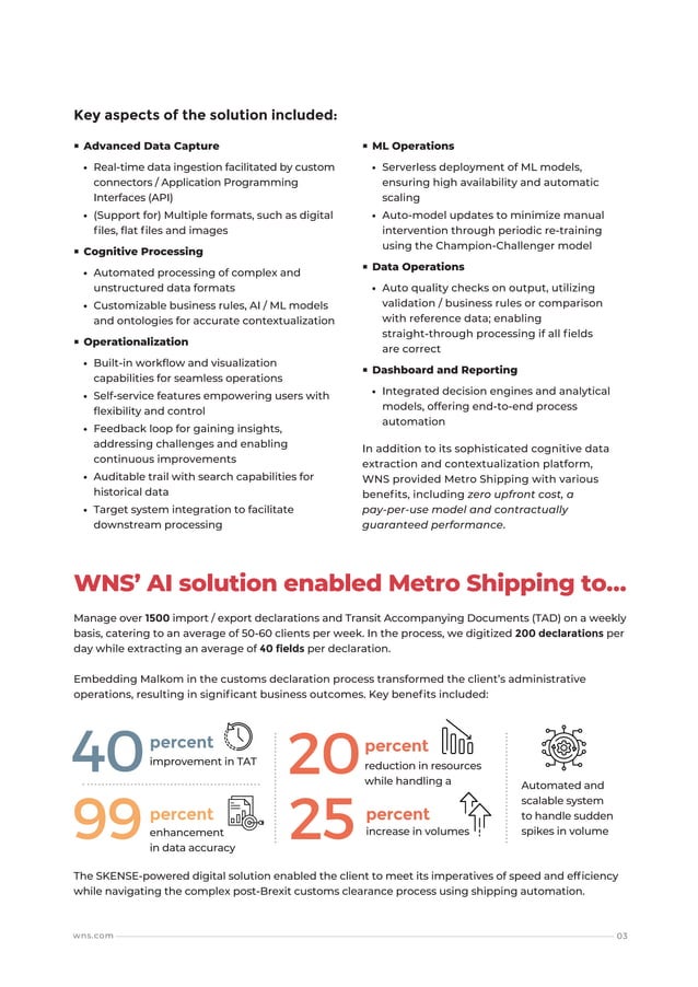 AI Enabled Customs Declarations | Metro Shipping Case Study | Download PDF | PDF
