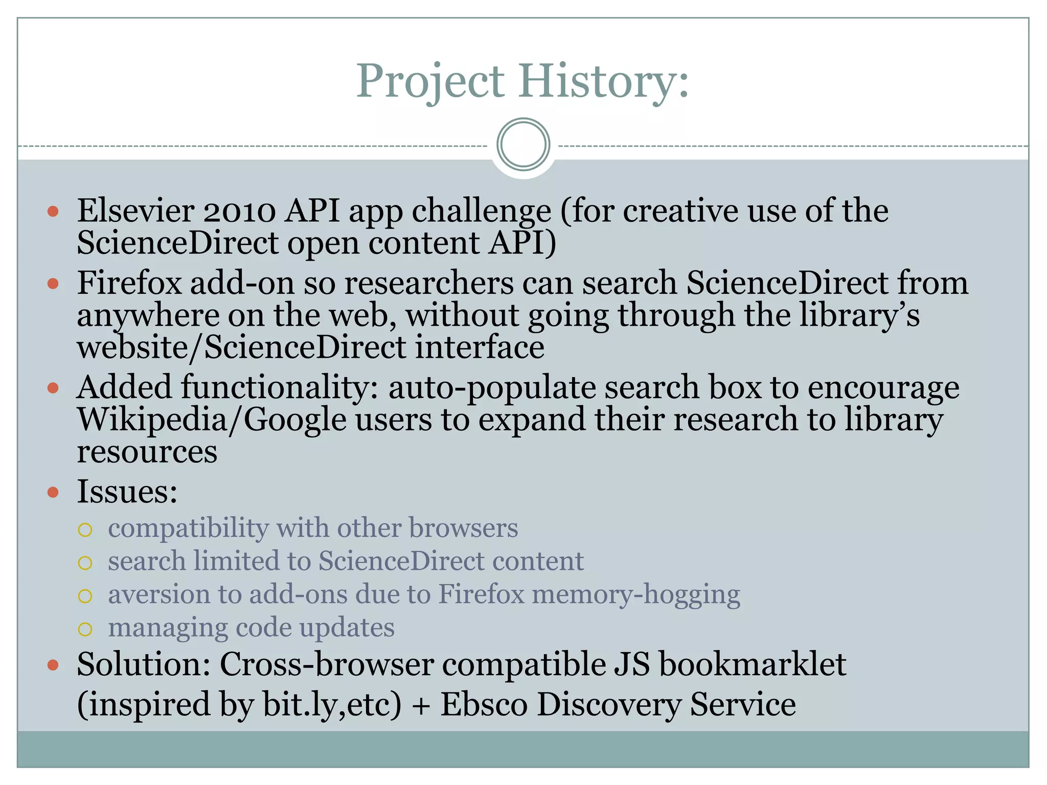 Bridging the gap from Wikipedia to scholarly resources: a simple ...