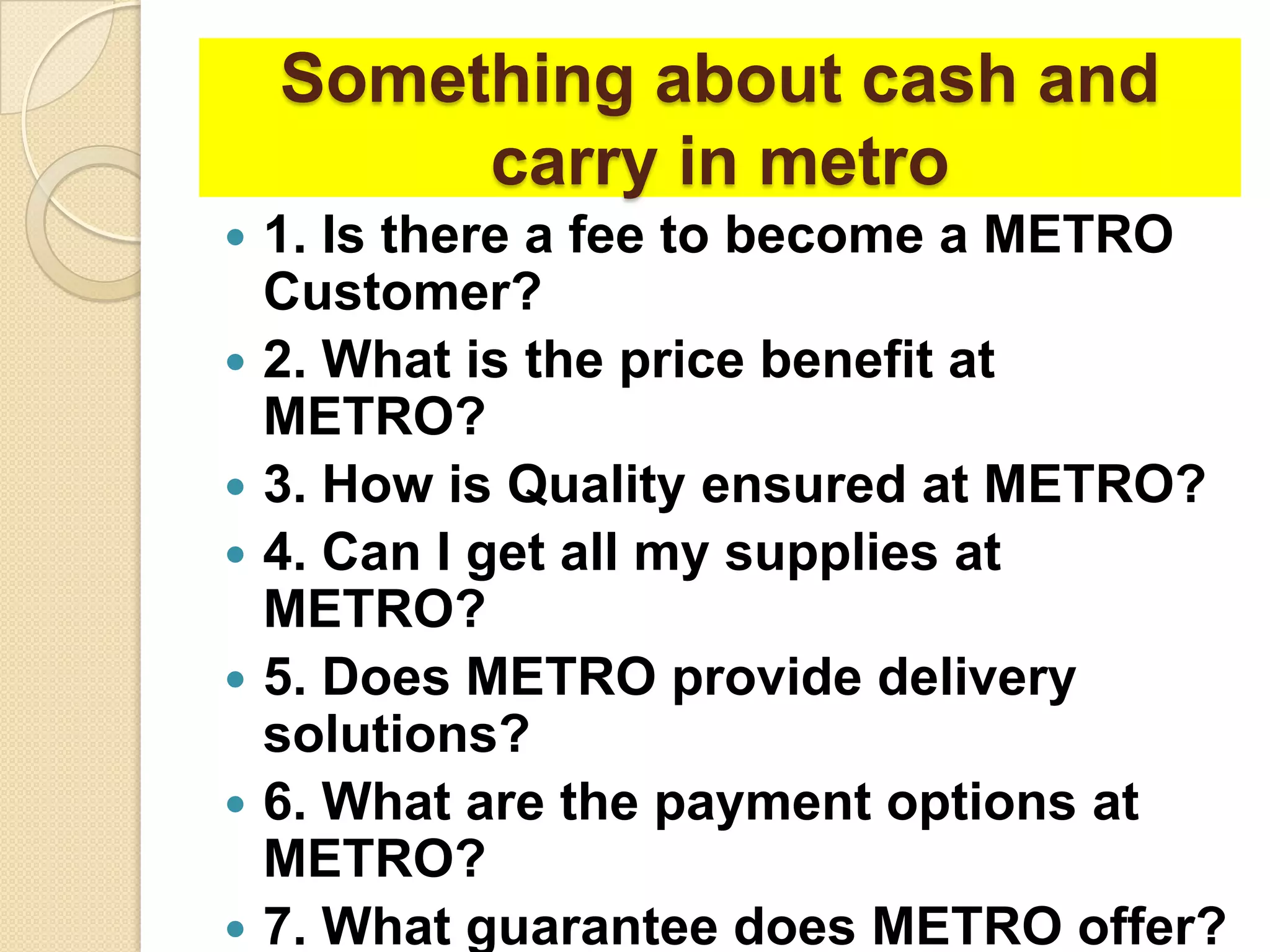 Metro cash and carry | PPTX