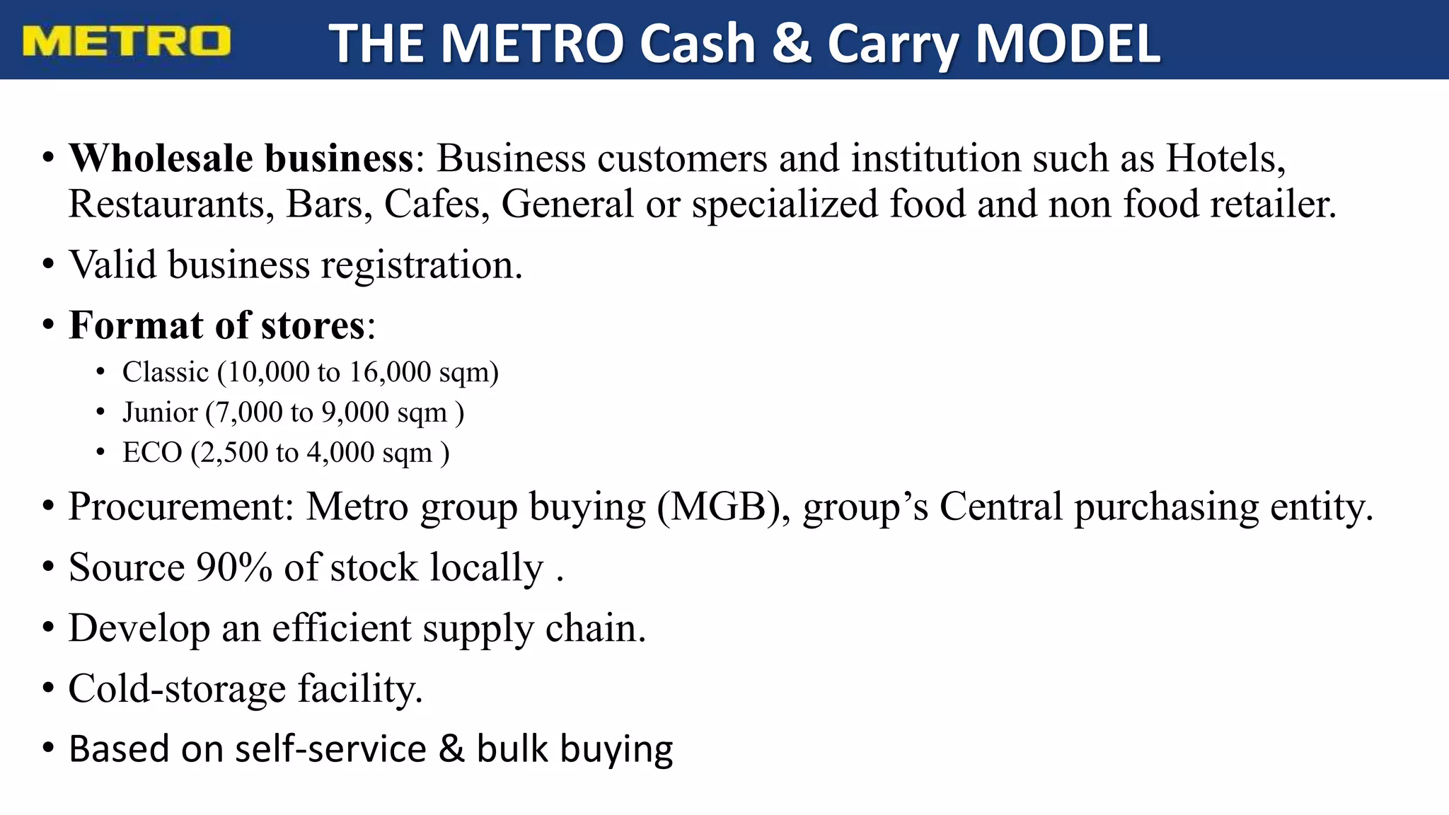 Metro cash n carry ppt final | PPTX