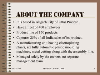 Insights of metro corporation | PPT
