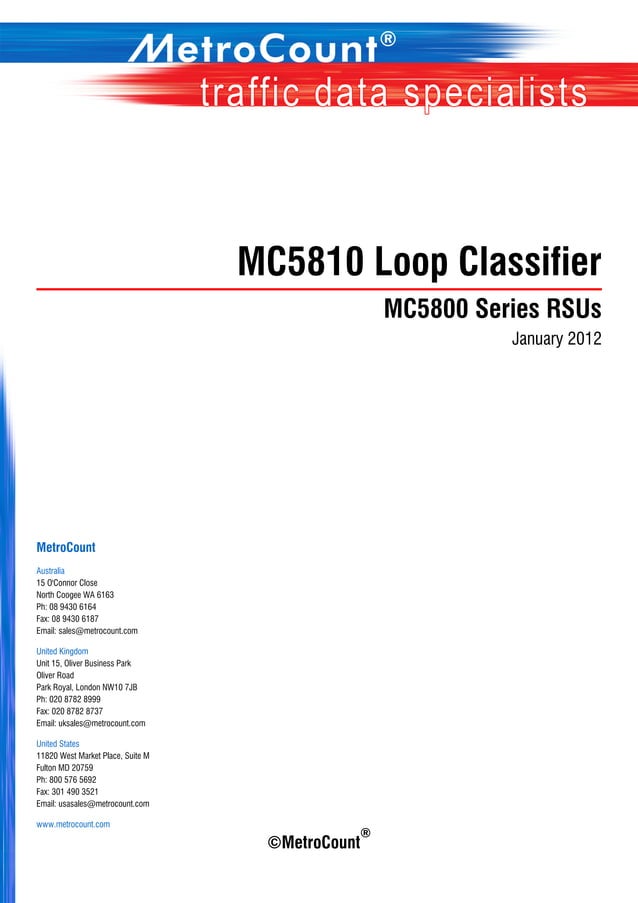 Metro count mc5810_loop_classifier | PDF
