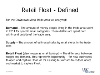 Downtown Mesa Retail Market Assessment - 2014 | PPT