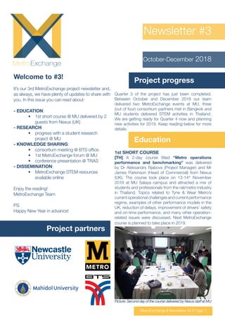 MetroExchange Newsletter #3 | PDF