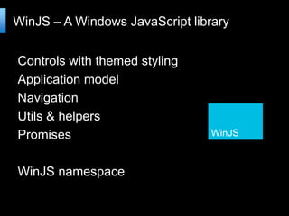Windows 8 for Web Developers | PPTX | Web Design and HTML | Internet