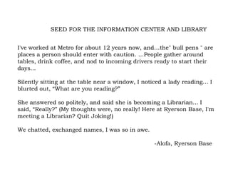 Metro Info Centers | PPTX