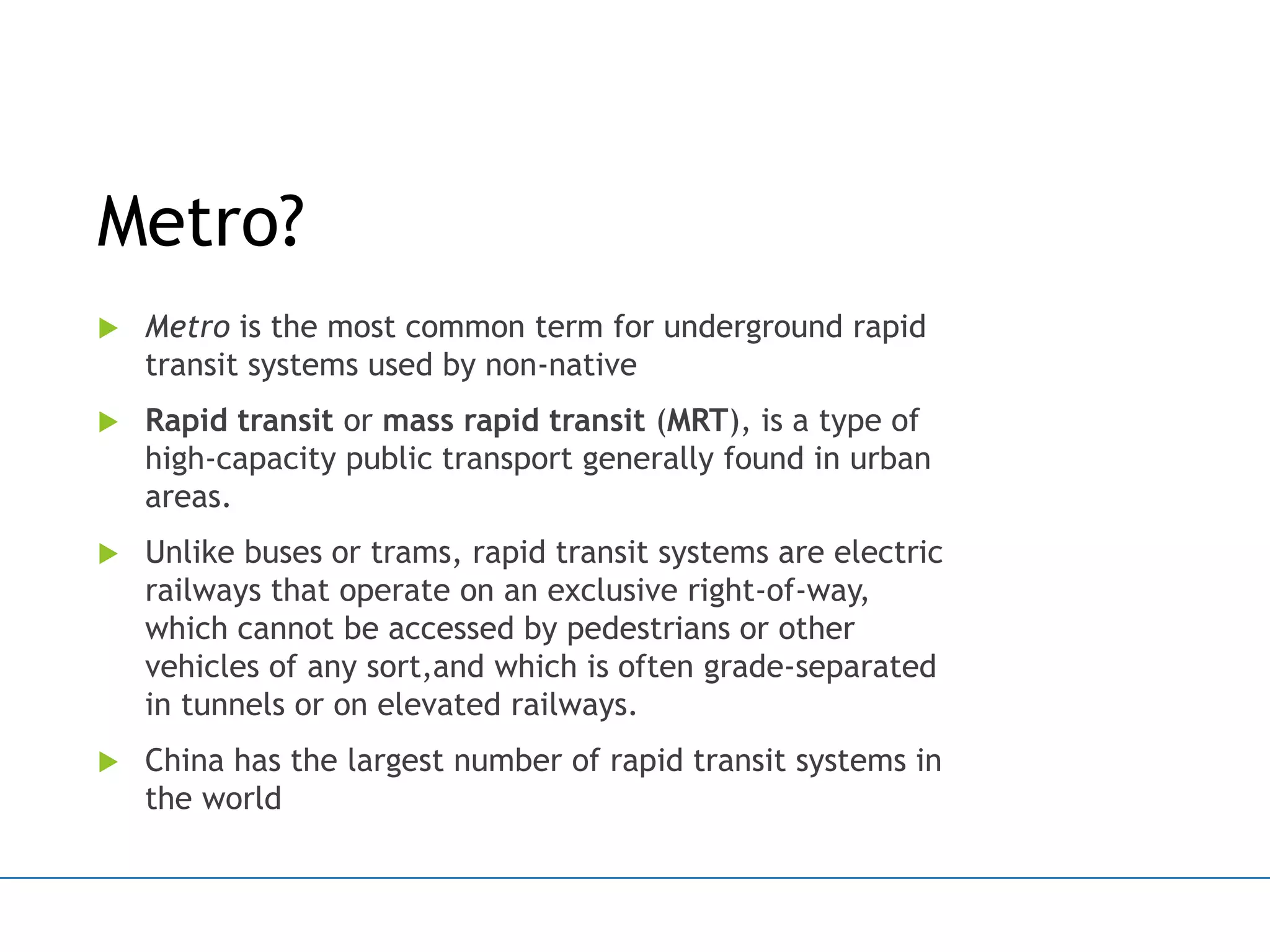Presentation on Underground metro. | PPTX