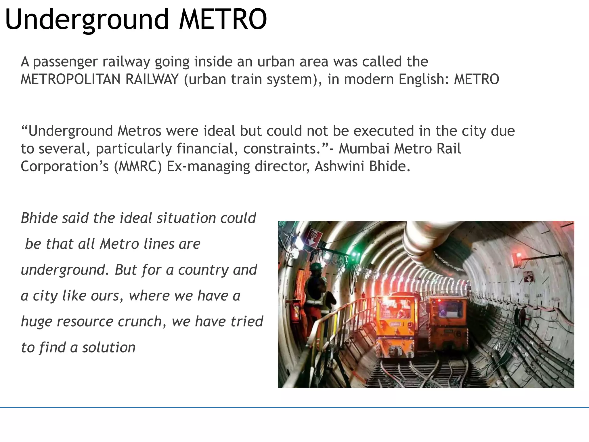 Presentation on Underground metro. | PPTX