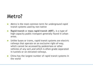 Presentation on Underground metro. | PPT
