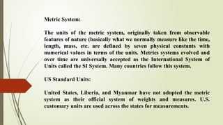 metrology: "Introduction to measurements." | PPTX