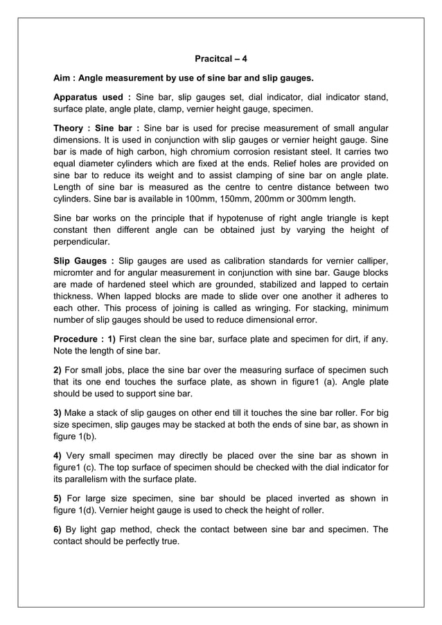Metrology and instrumentation lab manual | PDF