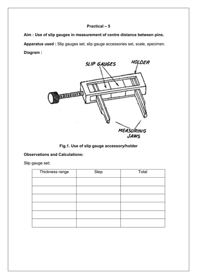 Metrology and instrumentation lab manual | PDF