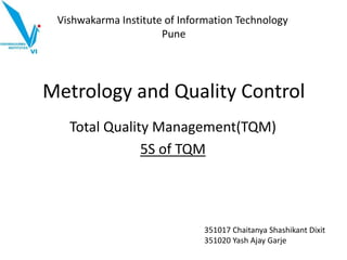 Metrology and quality control 5S. | PPT