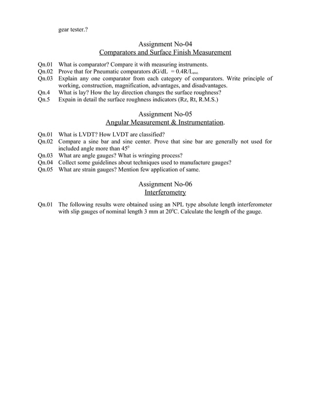 Metrology Assignment Doc