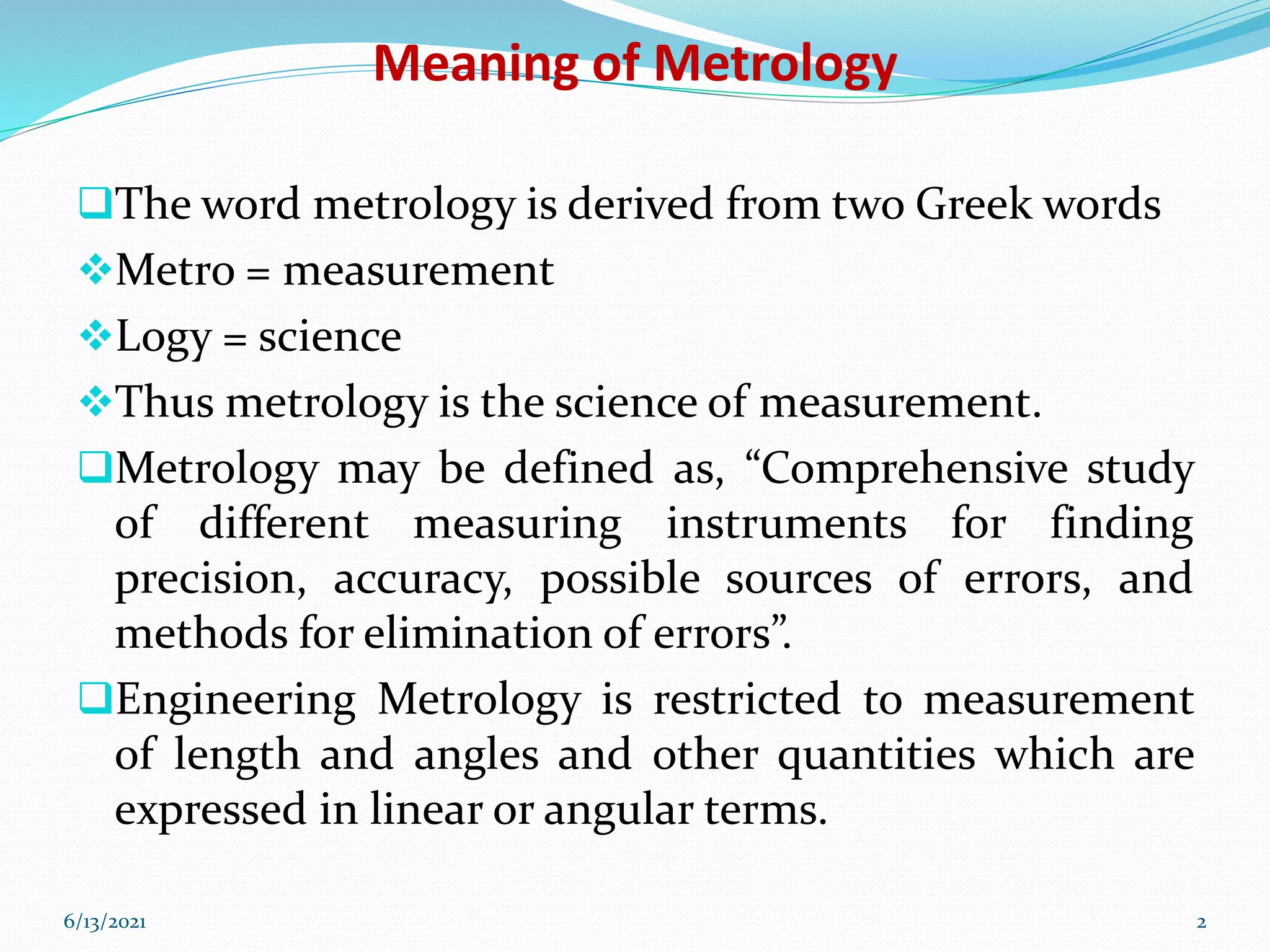 Metrology concepts and standards | PPTX
