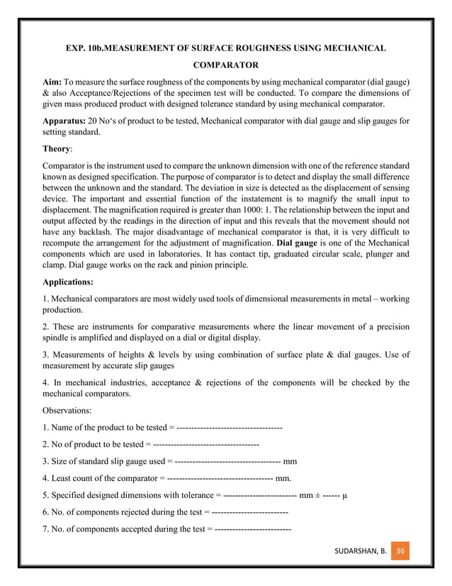 METROLOGY LAB MANUAL 26 12-16 | PDF | Physics | Science