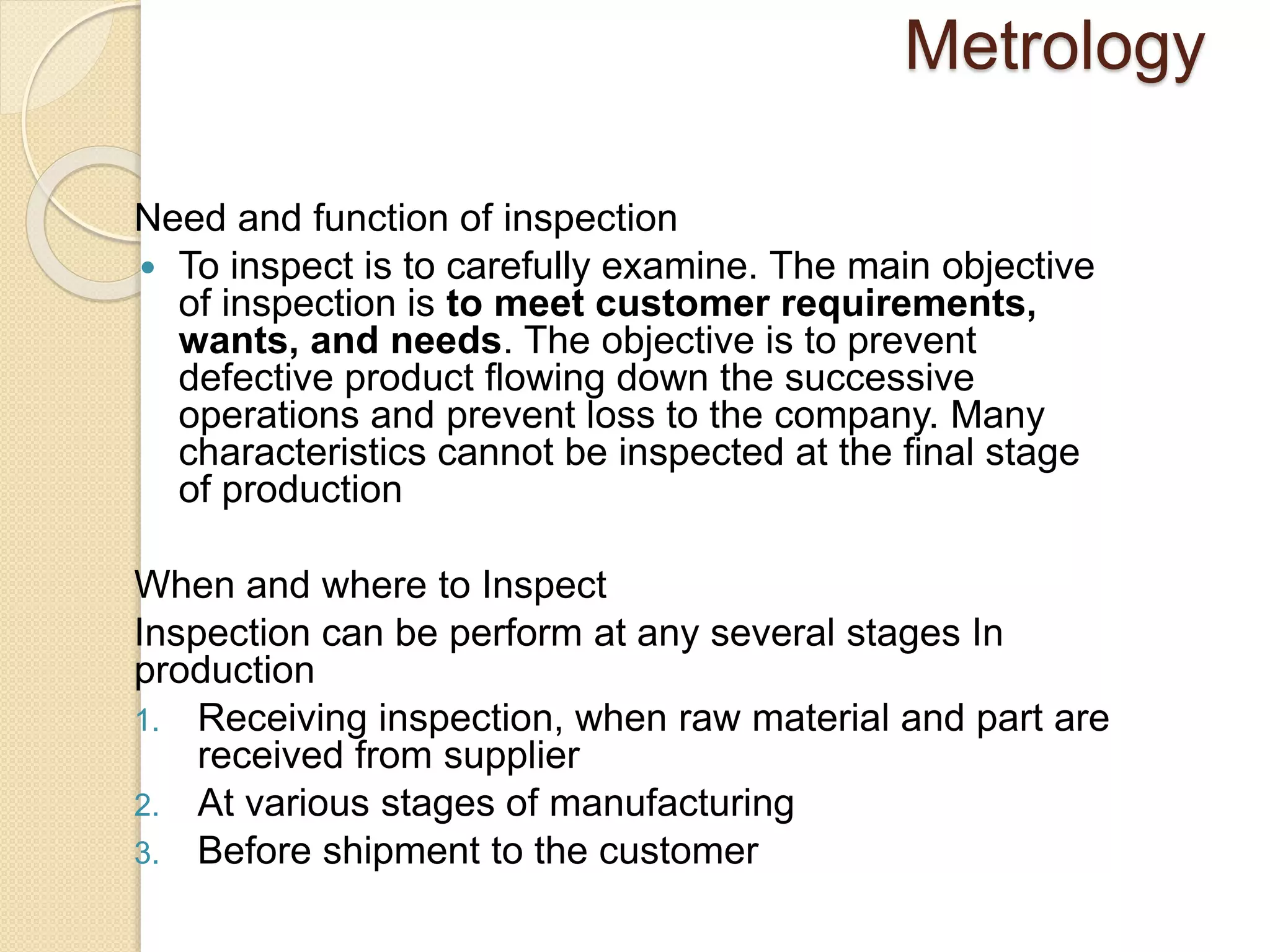 Metrology inspection | PPTX