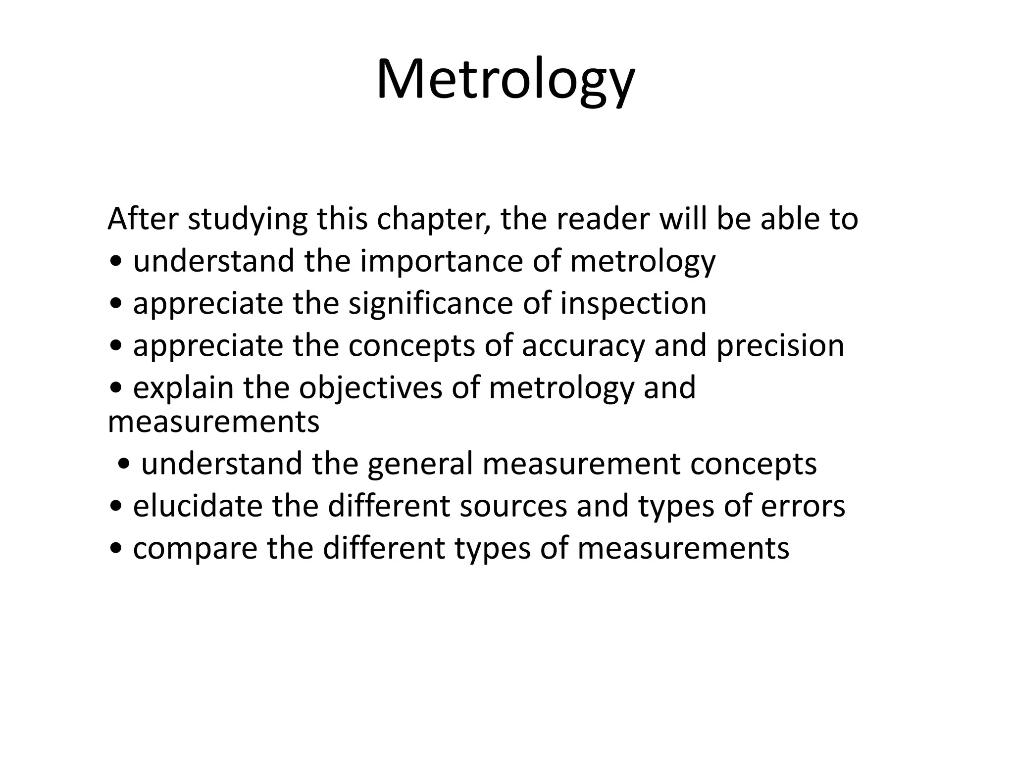 Metrology introduction | PPTX