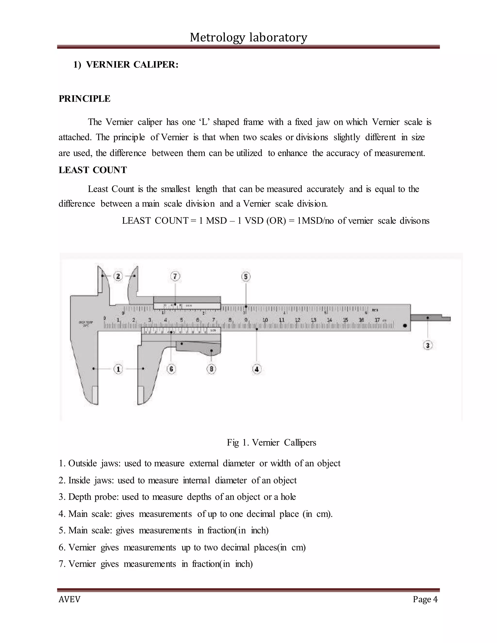 Metrology lab manual for marine engineering | DOCX