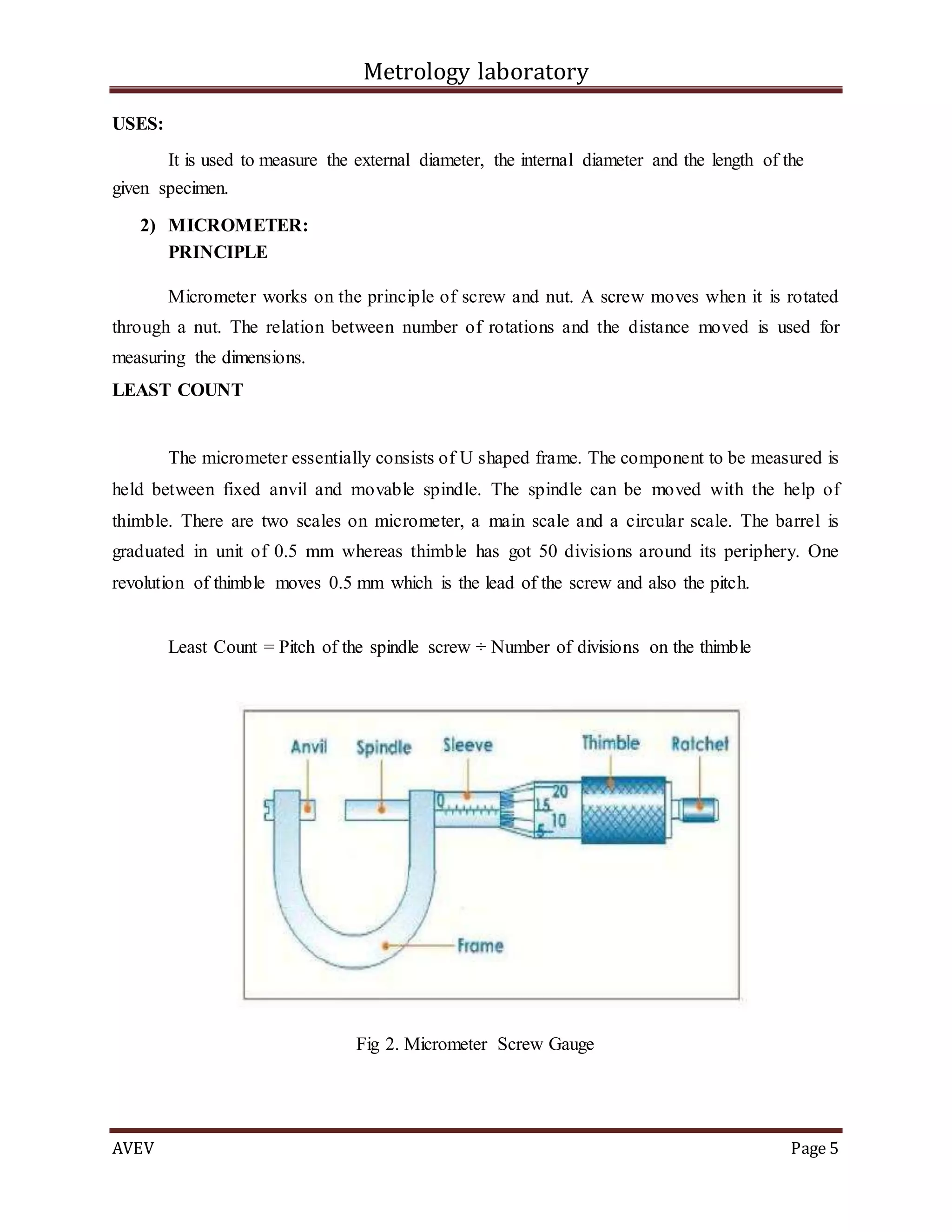 Metrology lab manual for marine engineering | DOCX