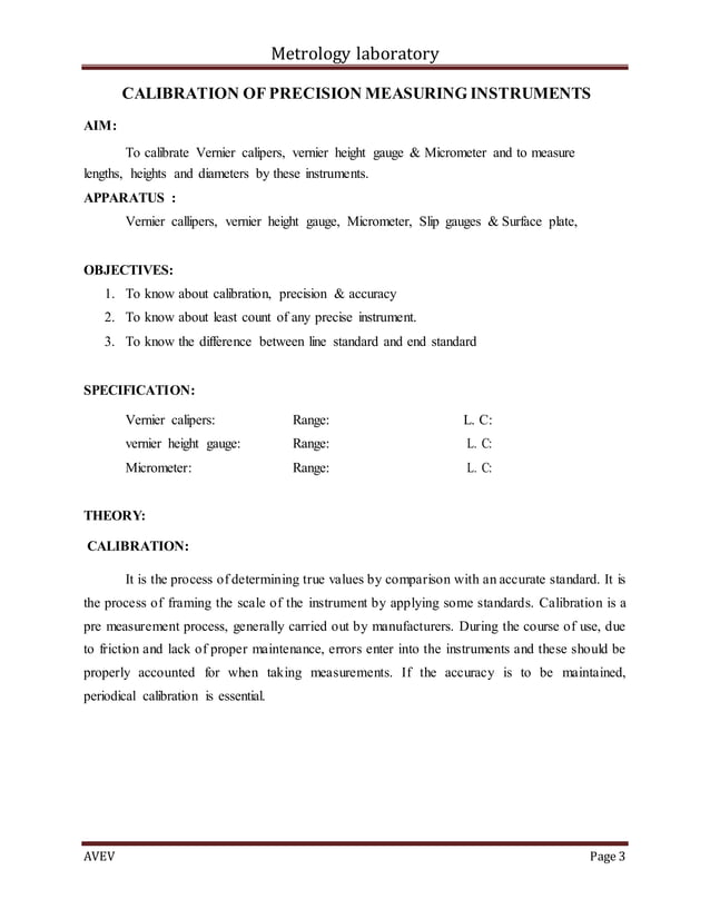 Metrology lab manual for marine engineering | PDF