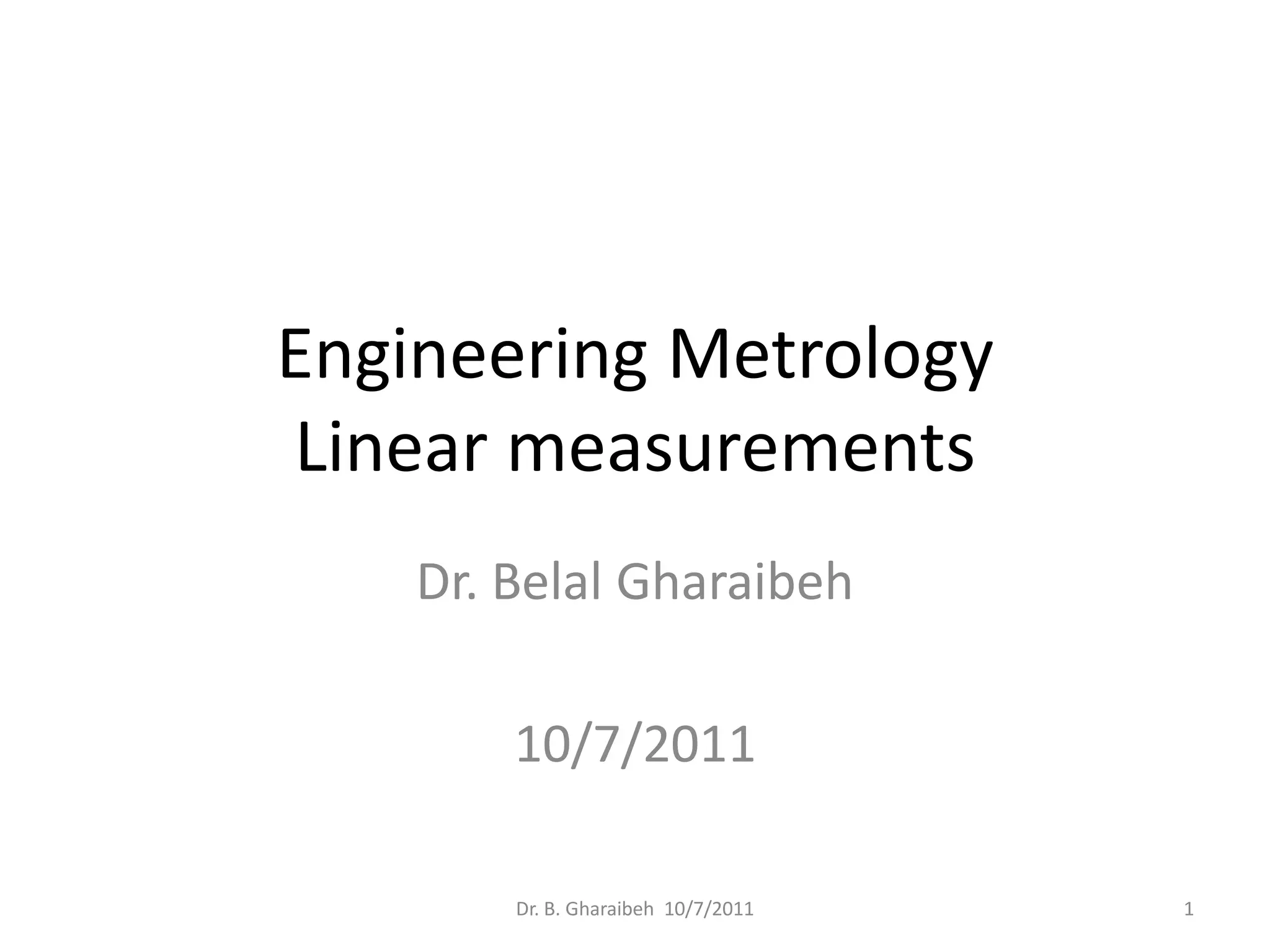 Metrology linear | PDF