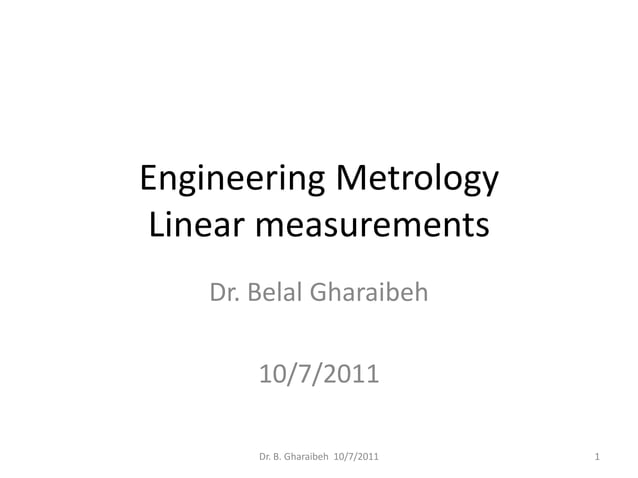 Metrology linear | PPT