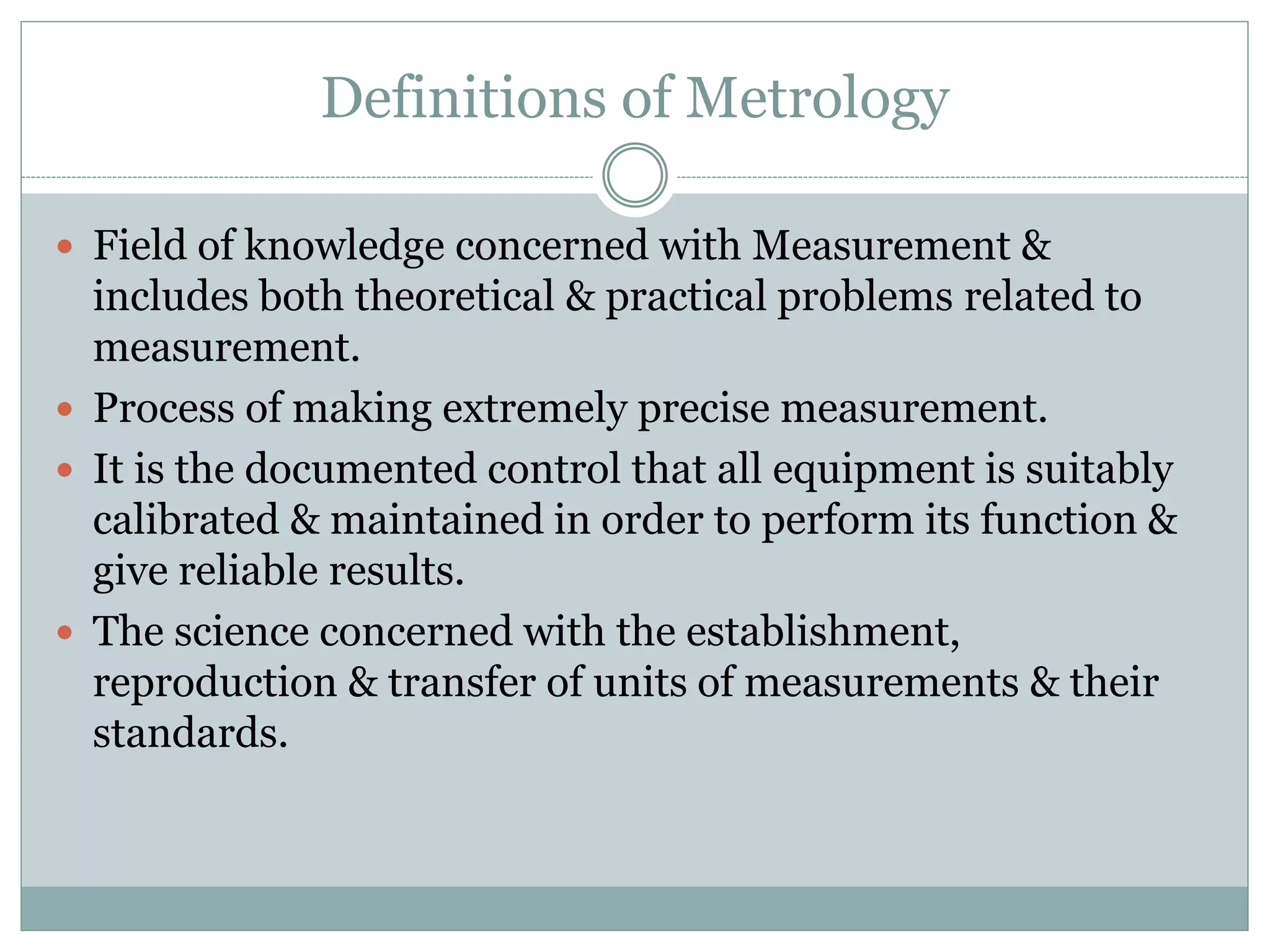 Metrology & measurement | PPTX