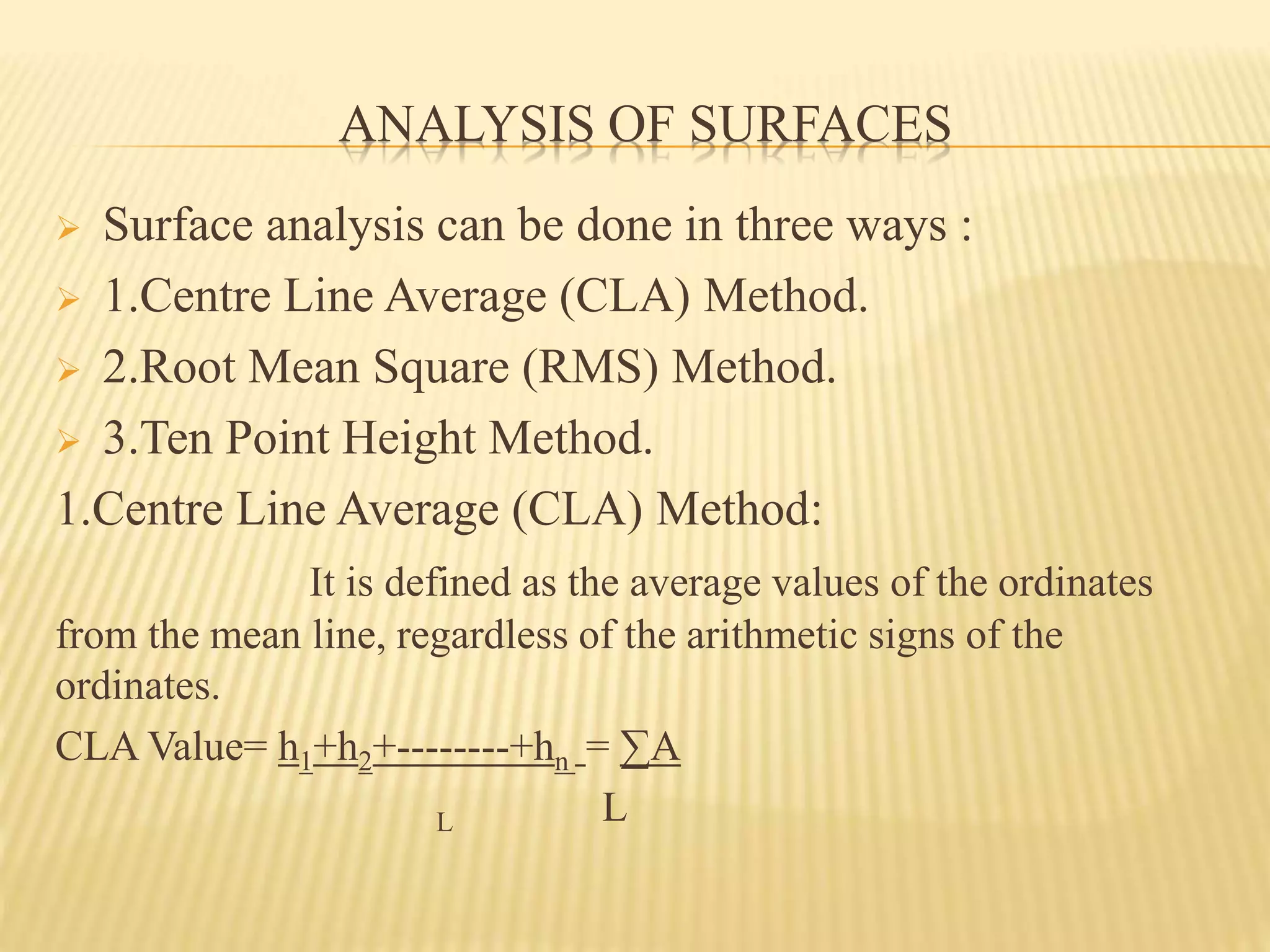 Metrology of Surfaces | PPTX