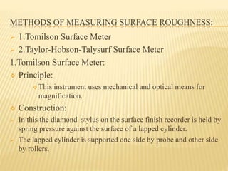 Metrology of Surfaces | PPTX