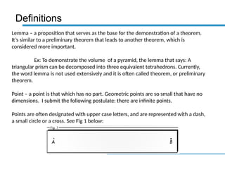 Metro Matematicas Axioms and Proofs Power point | PPT
