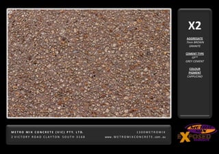 Metro Mix Concrete - Exposed Aggregate Concrete Catalogue | PDF