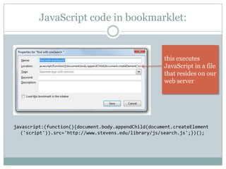 Discovery bookmarklet - Metro Science Librarians SIG | PPT