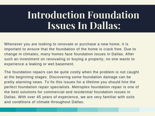 Foundation Issues In Dallas,Texas | PPT
