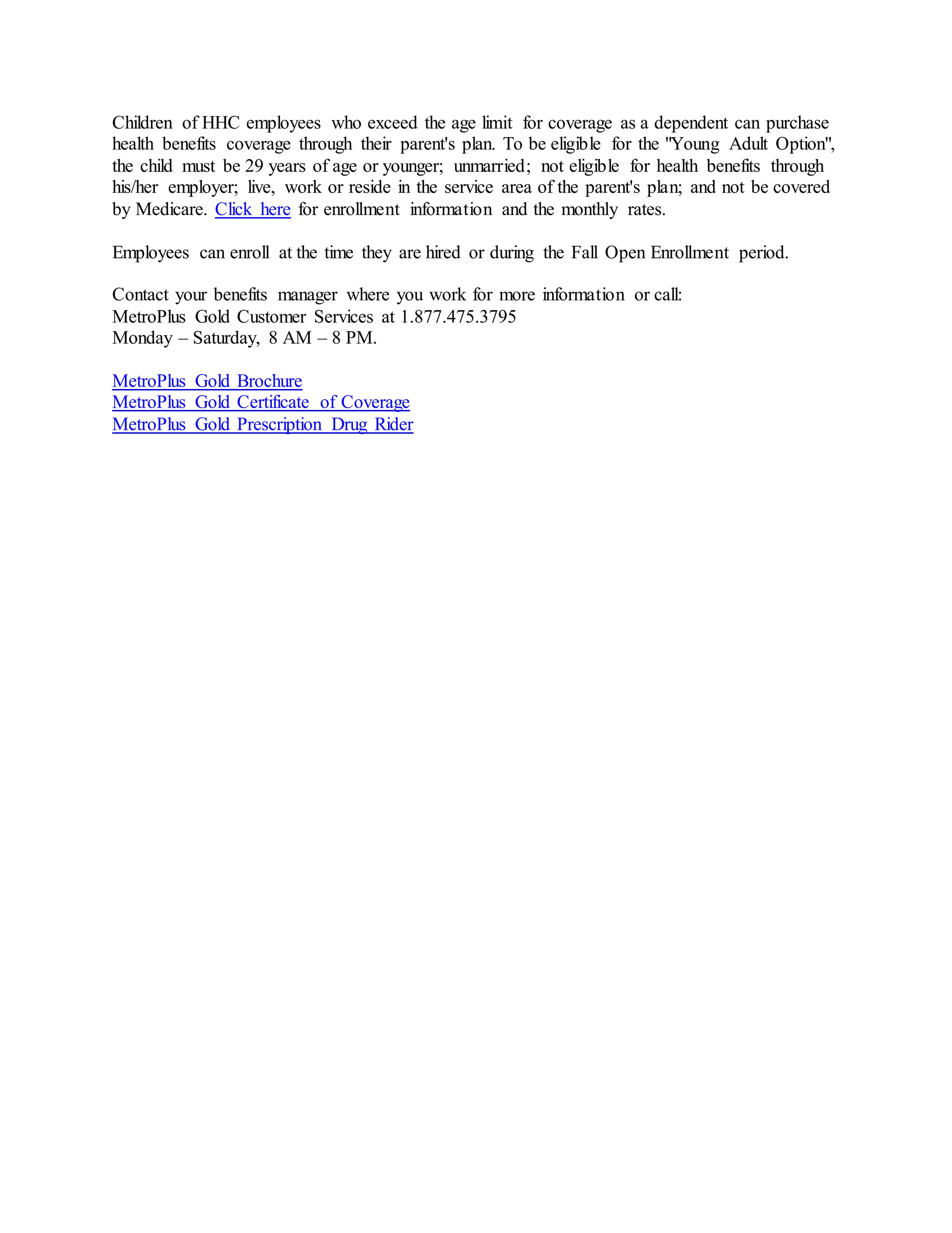 MetroPlus Gold | DOCX