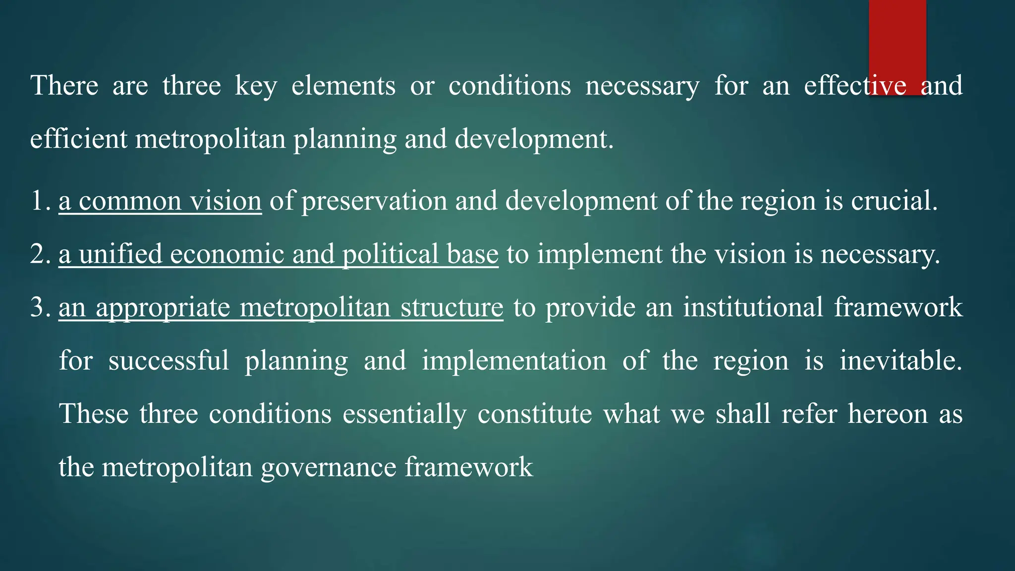 Lecture Presentation on Metro-Governance | PPTX