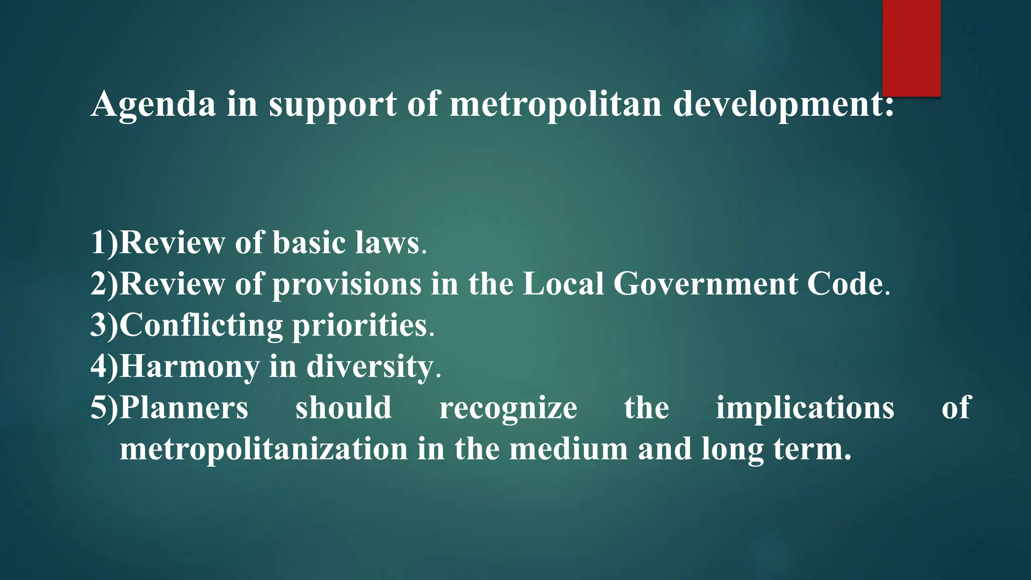 Lecture Presentation on Metro-Governance | PPTX