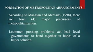 Lecture Presentation on Metro-Governance | PPTX | Developmental Sites ...