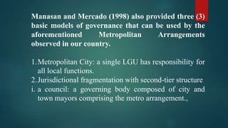 Lecture Presentation on Metro-Governance | PPTX | Developmental Sites ...