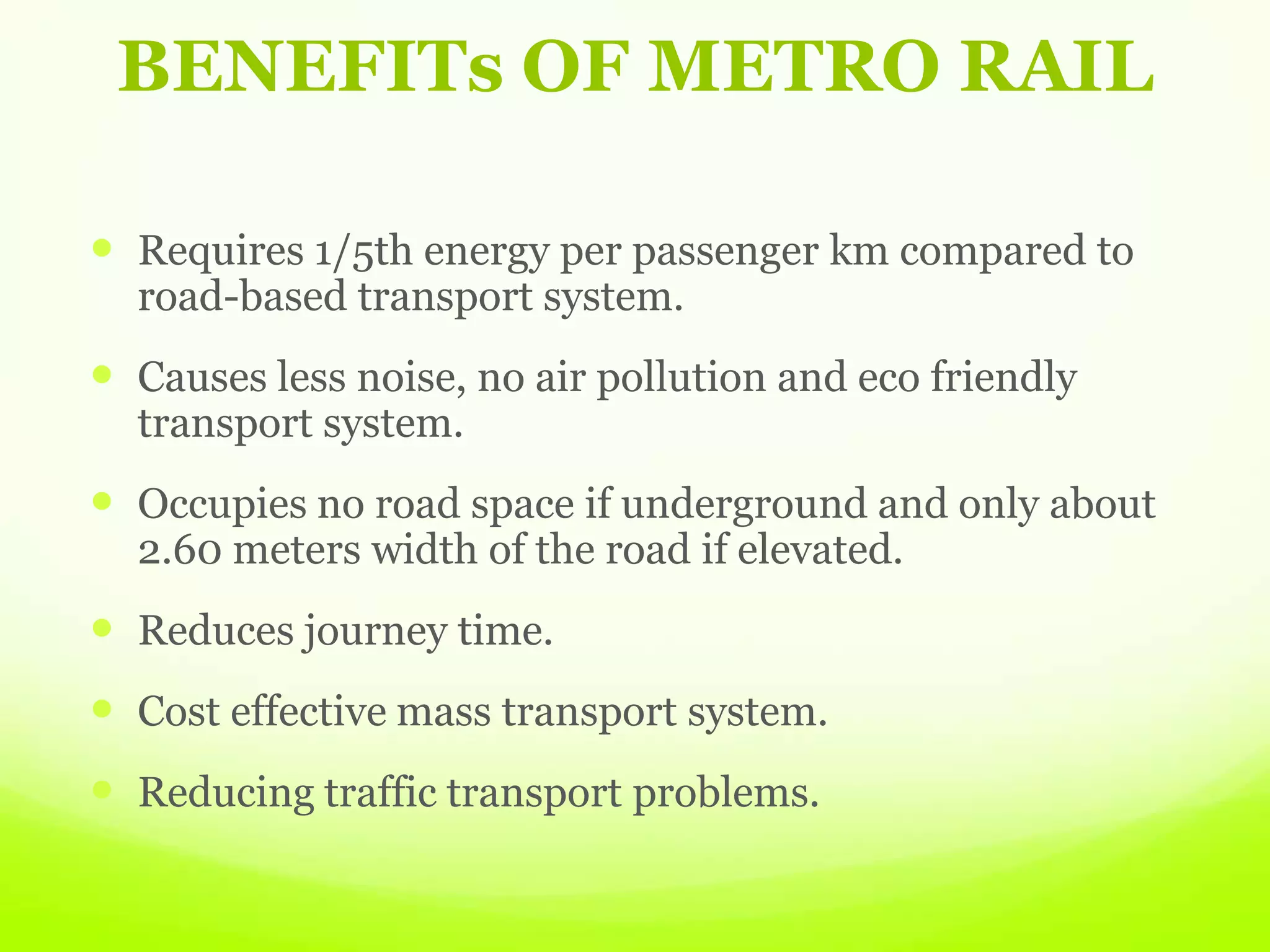 Metro Rail in India ppt | PPTX