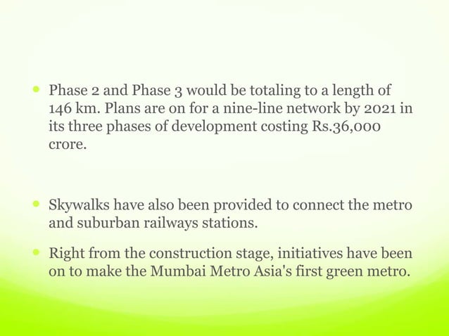 Metro Rail in India ppt | PPTX | Rail Travel | Travel Type