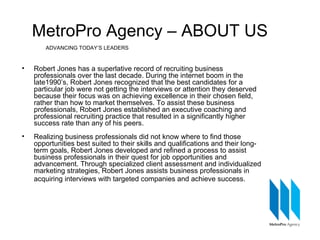 Metro Pro Agency Overview | PPT