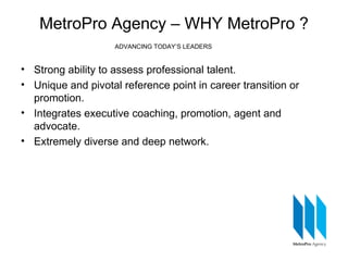 Metro Pro Agency Overview | PPT