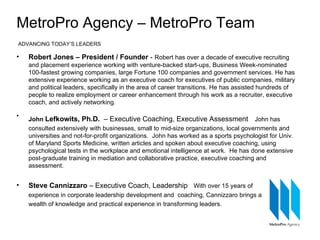 Metro Pro Agency Overview | PPT
