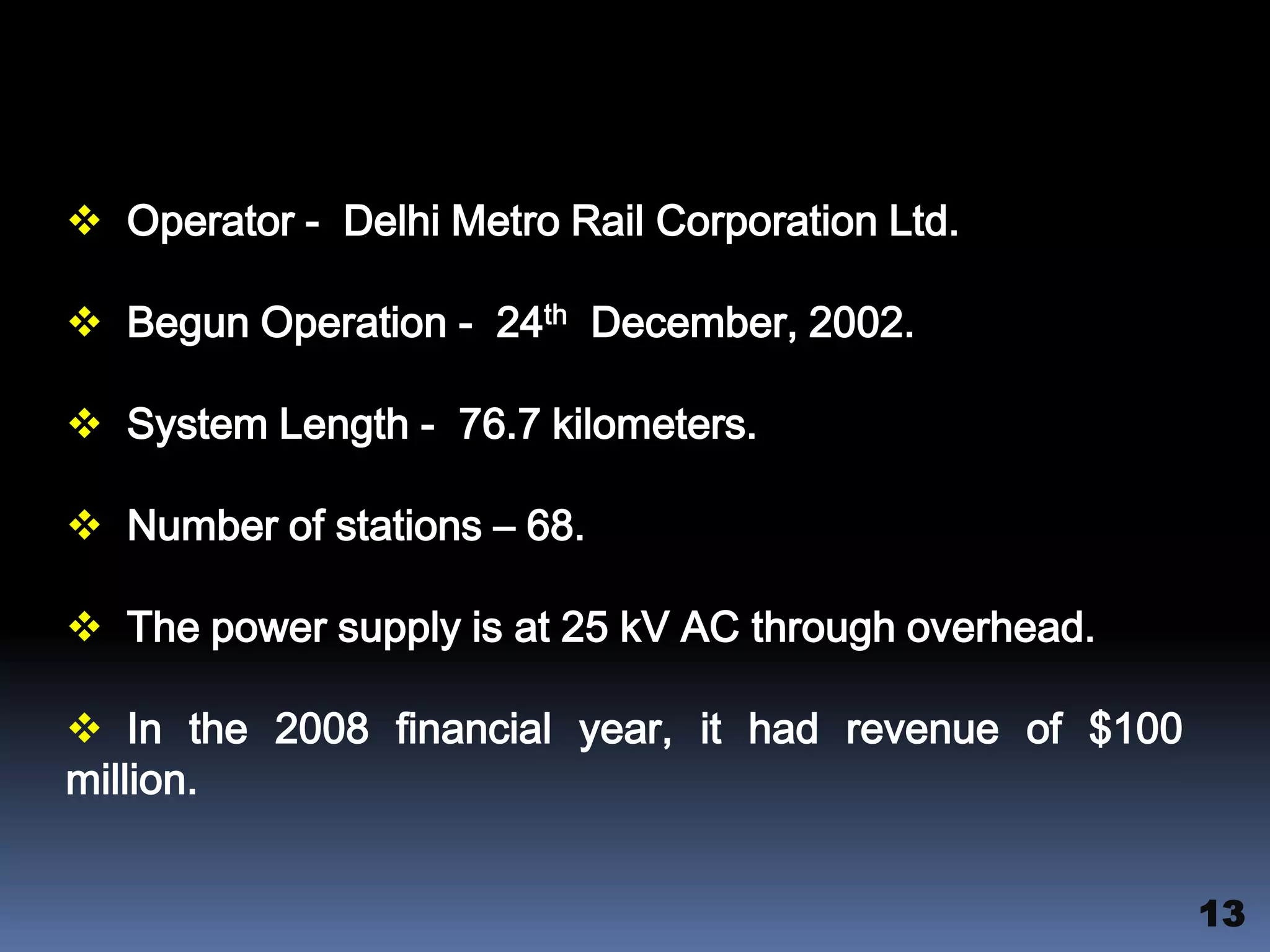 Metro rail in india | PPTX