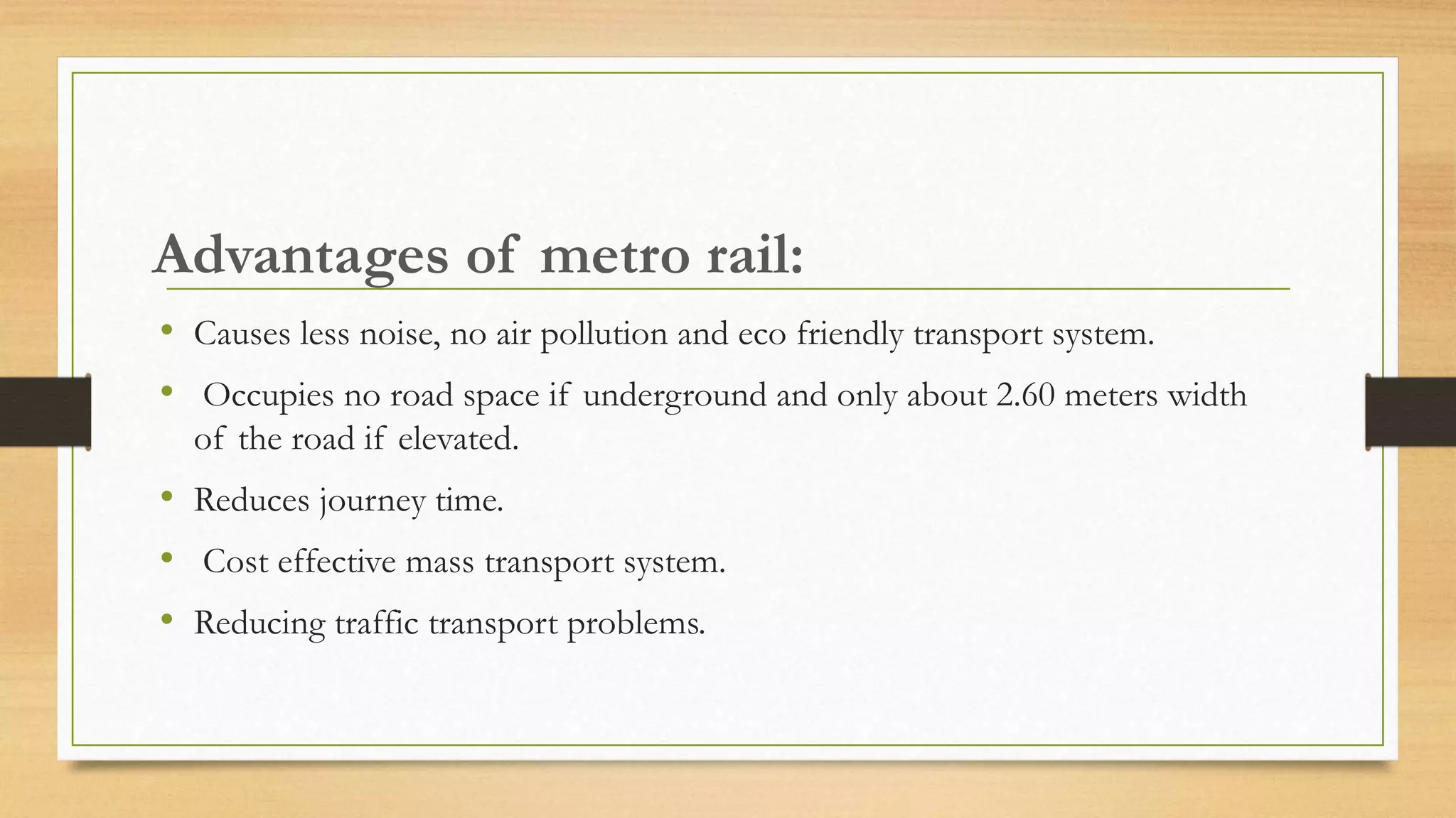 Metro rail project | PPTX